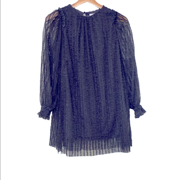 Zara | Dresses | Zara Tulle Ruffley Long Sleeved Dress | Poshmark